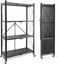 4/5Tier Heavy Duty Foldable Metal Rack Storage Shelving Unit w Wheel | eBay