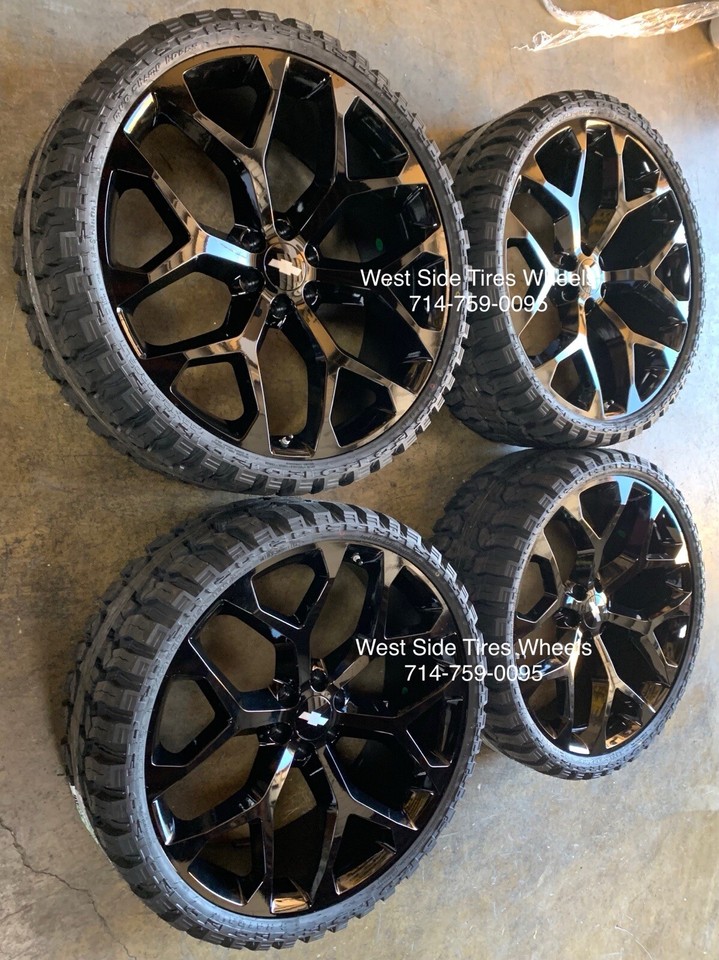 2023 GMC Sierra Yukon Snowflake Black Wheels | 26" | Aluminum | 6x139.7 ...