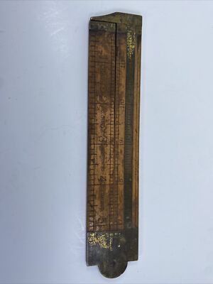 Vintage Stanley Boxwood, Brass Rule, Ruler No 36 1/2 R, Caliper Folding ...