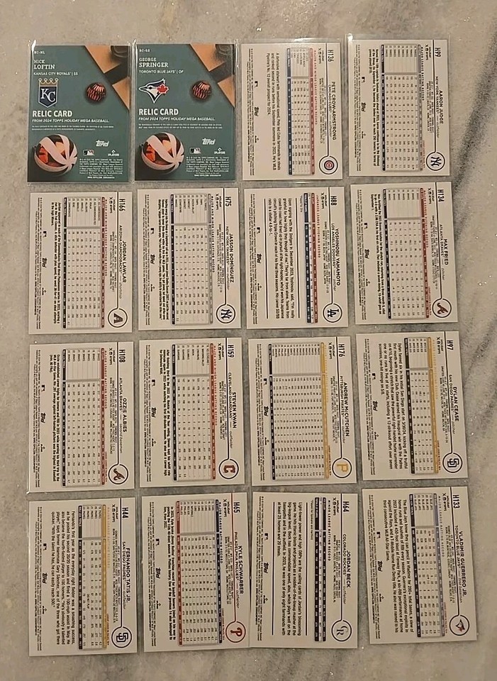 2024 Topps Holiday Relic Memorabilia SP Short Print Parallel 16 Card ...