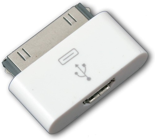 30 Pin Male Dock Connector To Micro USB For iPhone iPad iPod - White ...