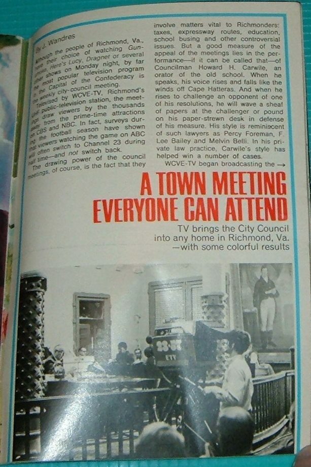 1971 TV ARTICLE~RICHMOND,VIRGINIA WCVE UHF PUBLIC TV STATION HOWARD ...