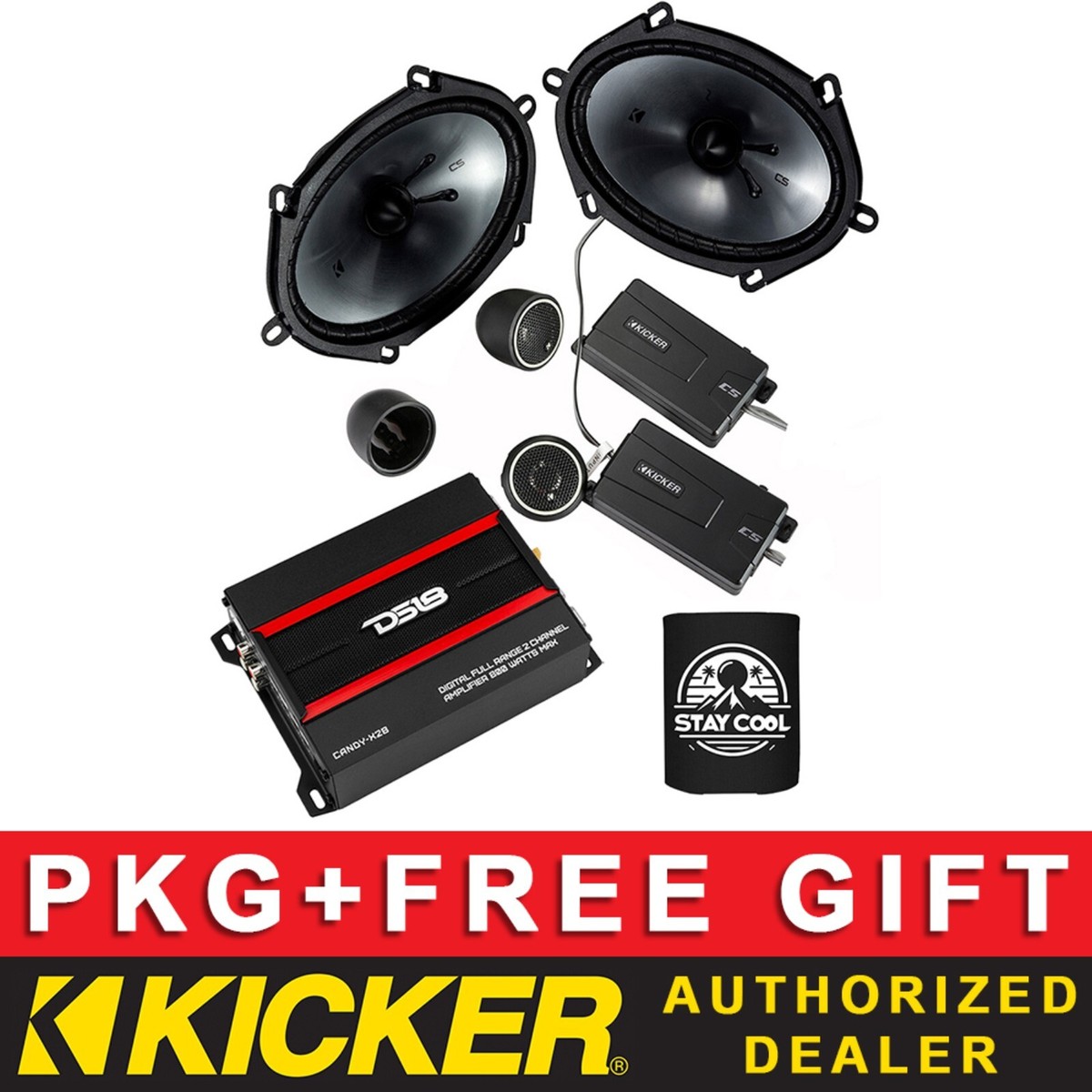 Kicker Car System 48btcan65 Kicker 6.5" Powered Tower Speakers