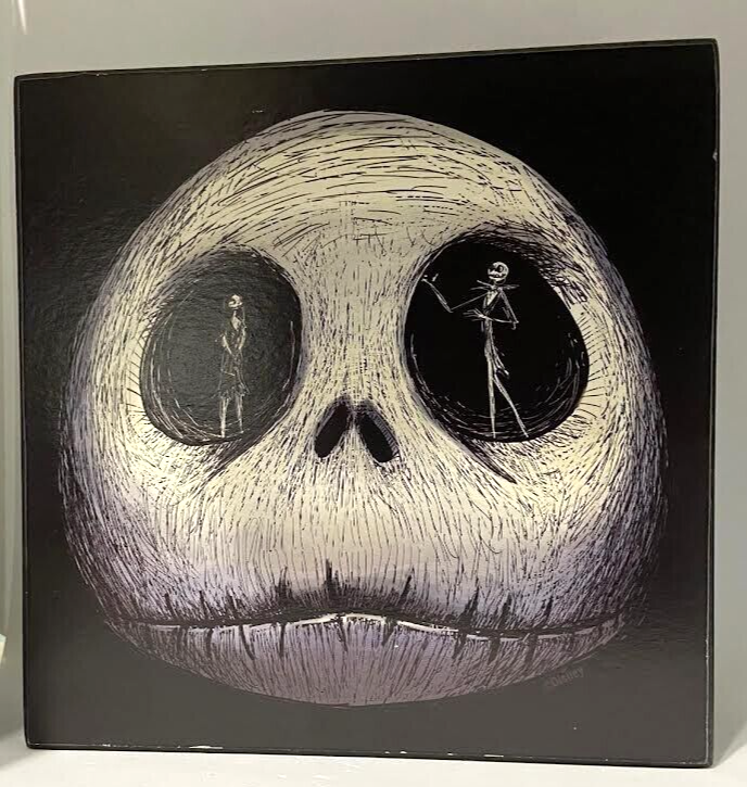 Disney THE NIGHTMARE BEFORE CHRISTMAS Jack Skellington SIGN 6"x6" WOOD ...