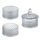 3 Tier Clear Glass Stacking Storage Container w/ Lid, Decorative ...