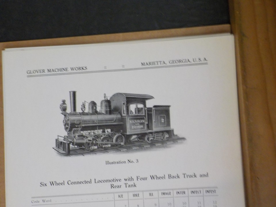 Glover Machine Works Catalog C Marietta GA Steam Locomotives Tie ...