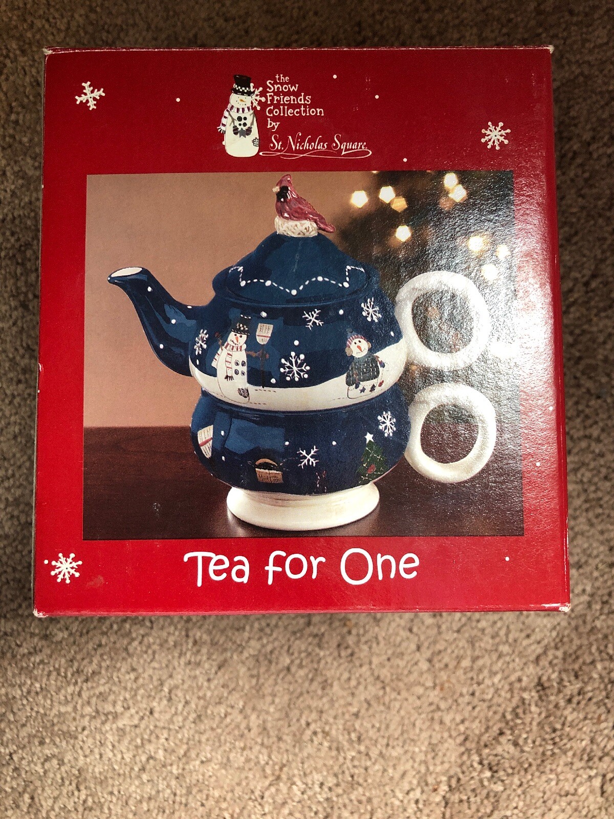 New St Nicholas Square Teapot & Mug Holly Jolly Tea for One Christmas ...