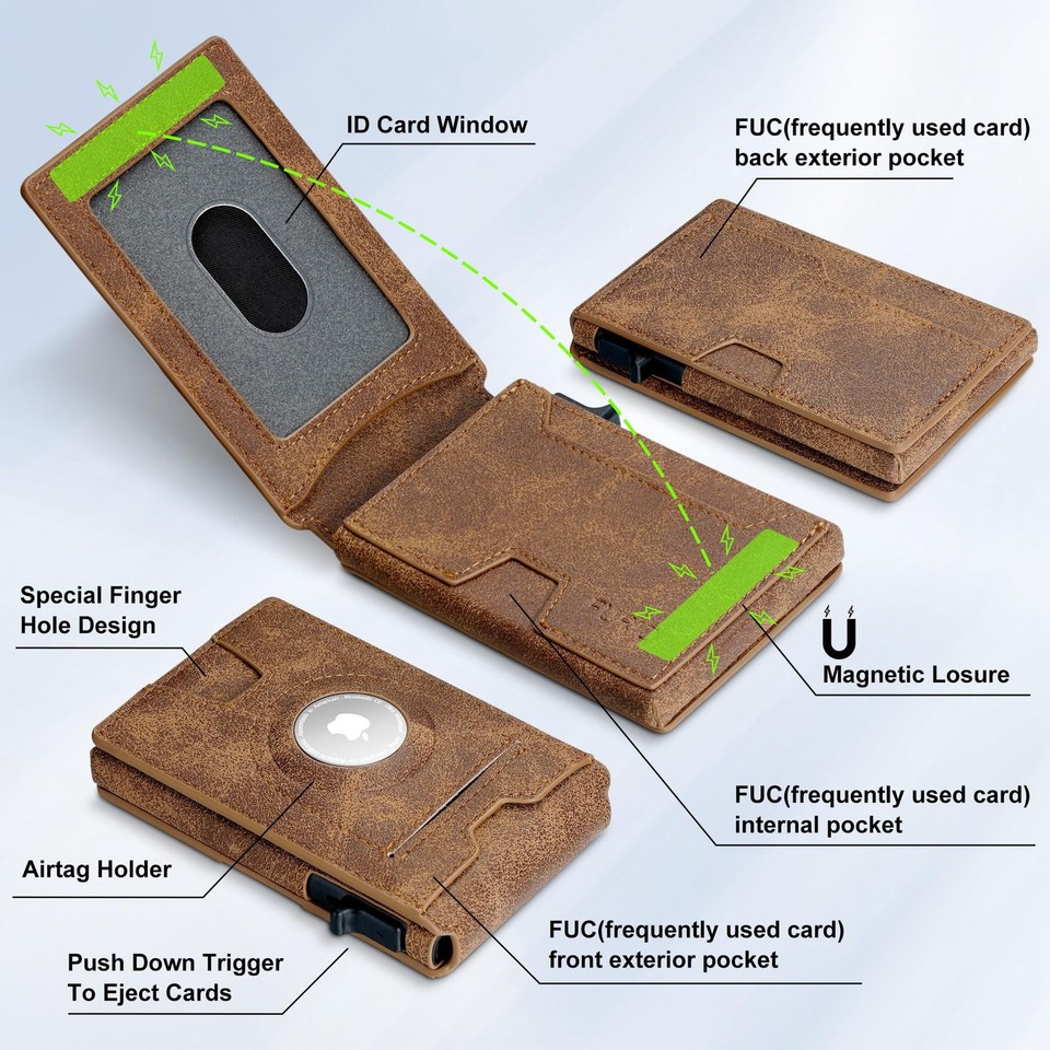 Airtag Wallet, Smart Wallet, Air Tag Wallet for Men, Leather Wallet ...