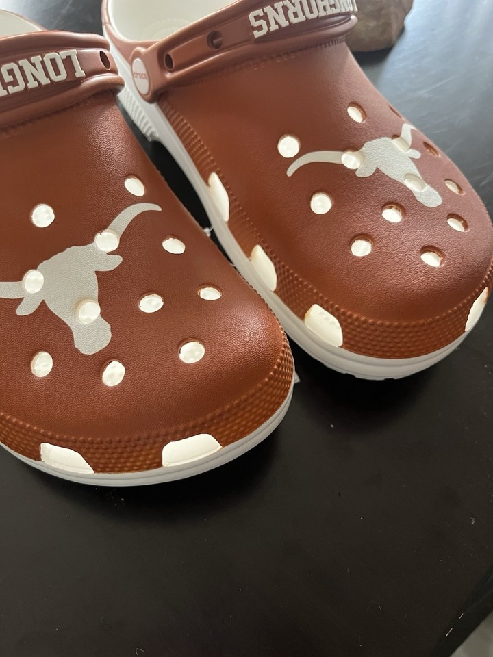 NEW Mens Crocs Texas Longhorns burnt orange Clogs College football LETS ...