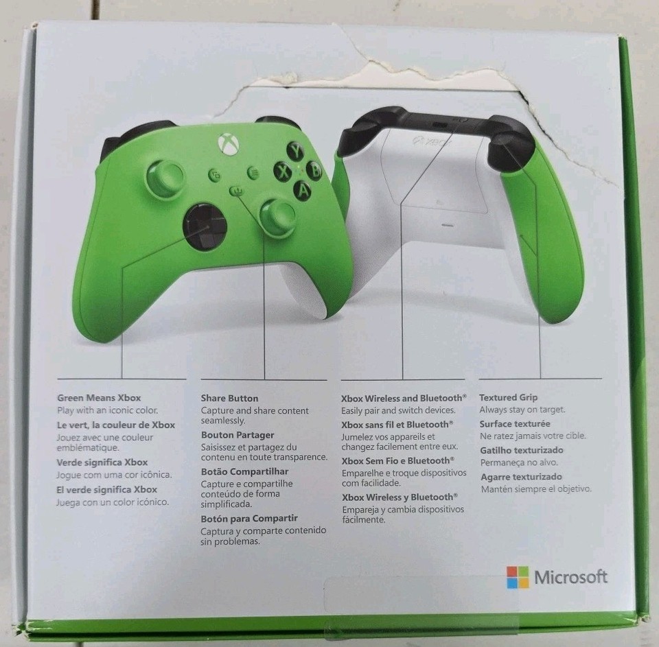 Xbox QAU-00090 Wireless Controller, Velocity Green For Xbox Series X|S ...