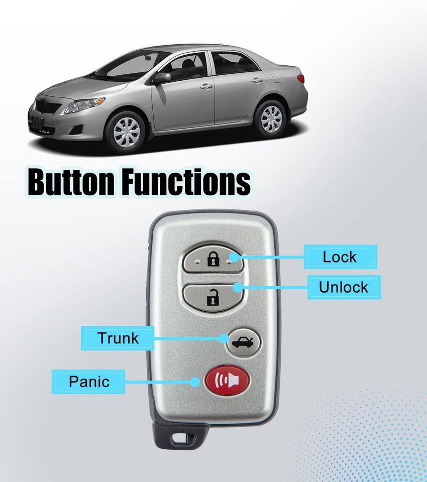 Self-programmable Smart Key Fob Remote Kit Replacement for 2007-2010 ...