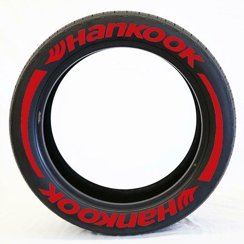 Red HANKOOK Tire Lettering Sticker 1.38" 15"-24" Wheel Decal 8 Sets ...