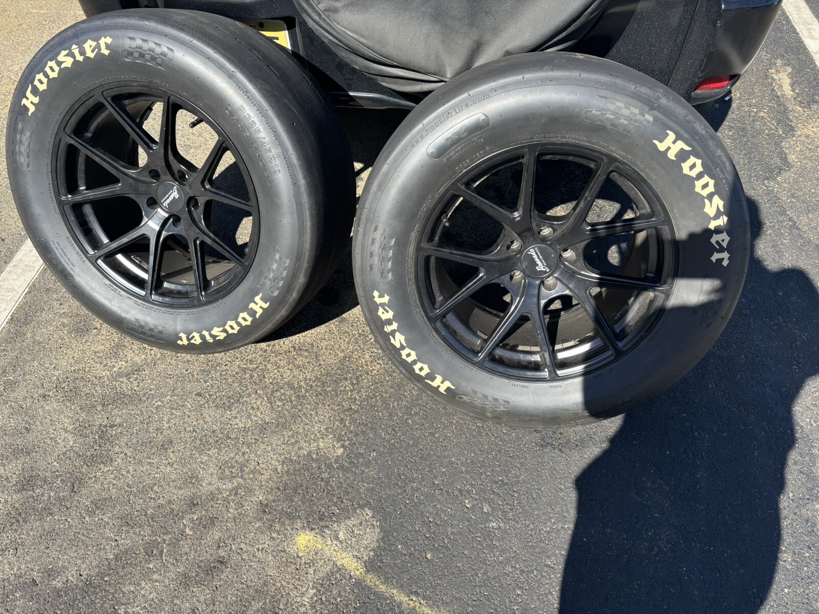 2 Bravado Performance Rims 18x 10 Tribute Matte Black With Hoosier Drag ...