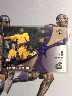 2002-03 Upper Deck NBA All-Star Kobe Bryant Patch - Game Used Warm Ups ...