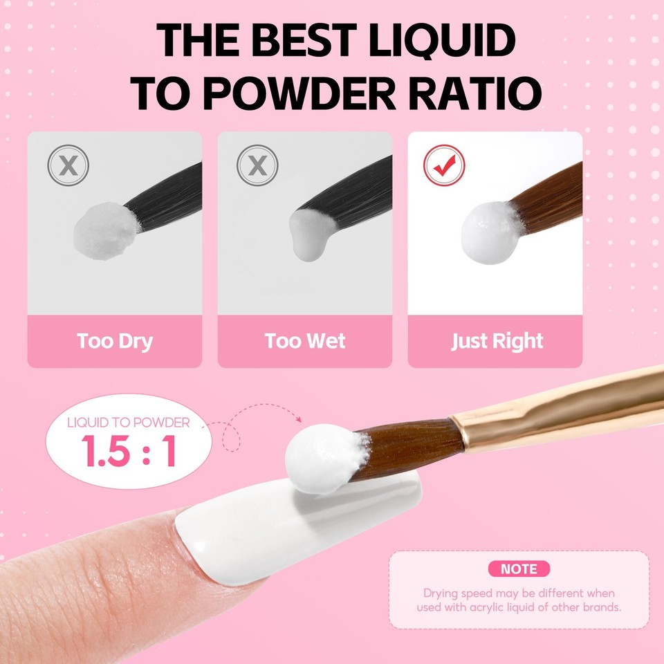 Full Acrylic Powder Nail Set Starter Manicure Kit 6W Lamp Drill Machine ...