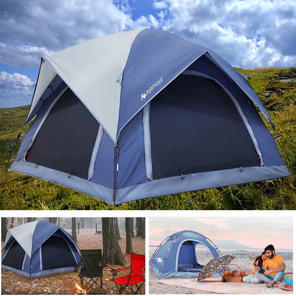 4 Person Outdoor Waterproof Dome Family Camping Tents with Removable ...