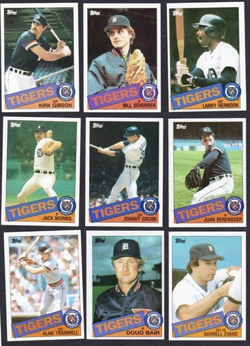 1985 TOPPS DETROIT TIGERS BASEBALL CARD TEAM COMPLETE SET (30 Cards ...