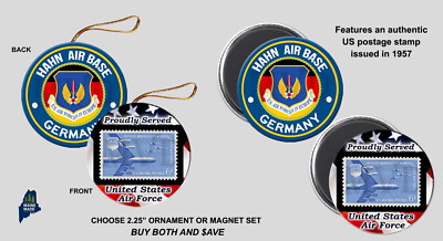 HAHN AIR FORCE BASE Germany Ornament / Mafgnets Military Gift Veteran ...