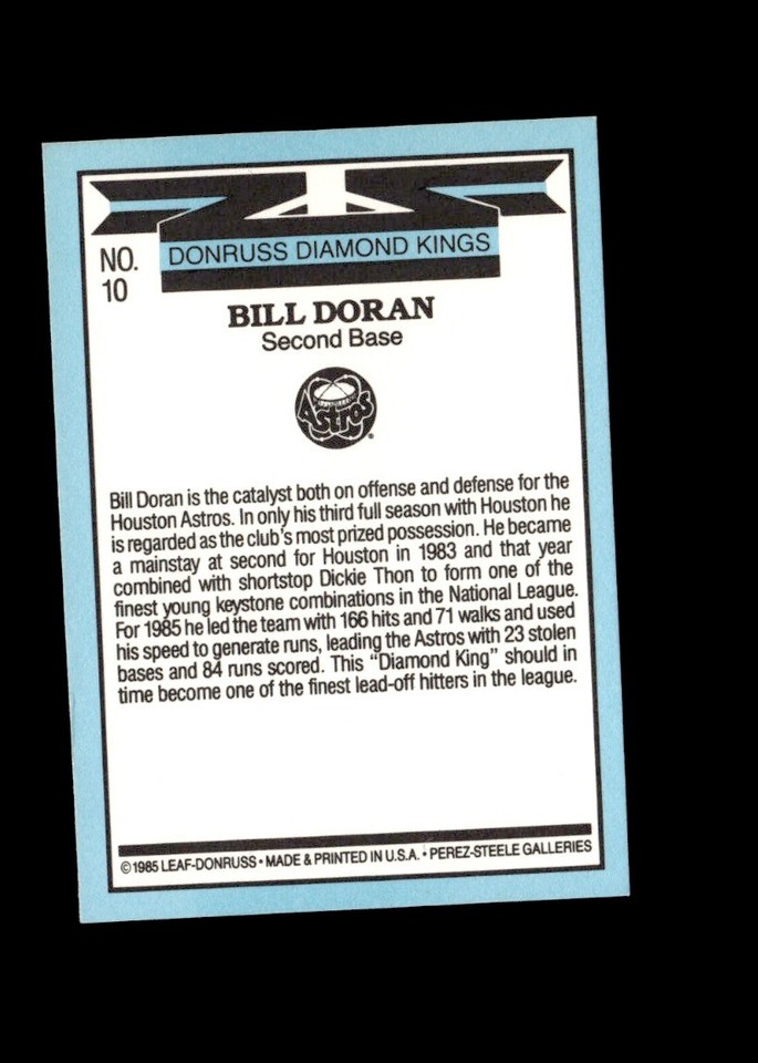 Bill Doran 1986 Donruss Diamond Kings authentic autographed card | eBay