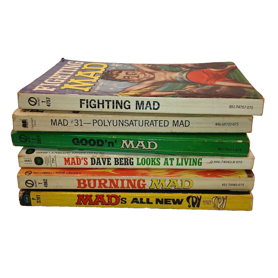 Lot of 6 Vintage MAD Magazine Paperback Books Alfred E Neumann 1960's ...