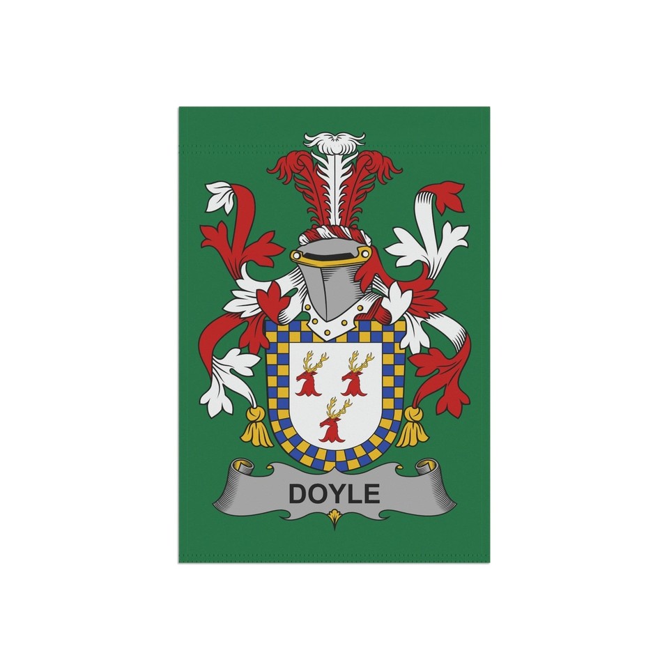 Doyle Family Coat Of Arms Irish Flag, Irish Family Name Garden Banner ...