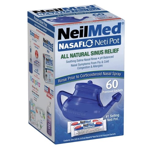 NasaFlo Unbreakable Neti Pot with 60 Premixed Packets 705928008168| eBay