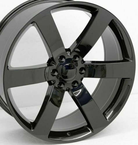 24 TBSS Rims Gloss Black Wheels Fit Chevy Tahoe Silverado GMC Sierra ...