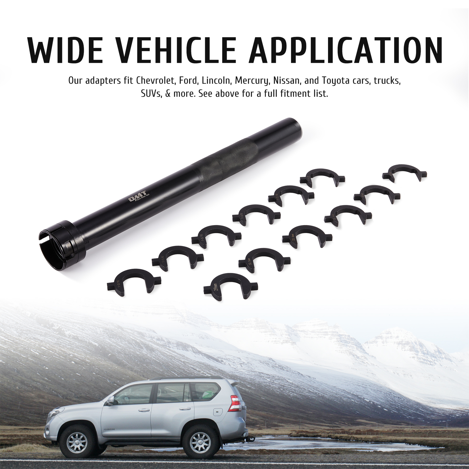 OMT Inner Tie Rod Removal Tool Kit Mechanic Tool Set with 12 Crowfoot ...