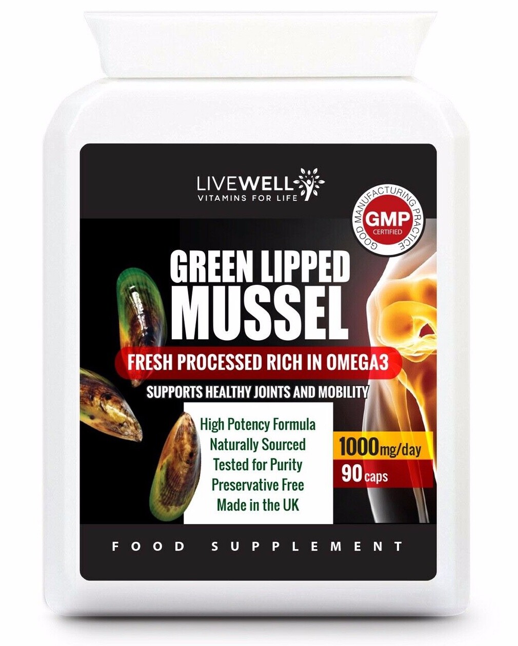 Green Lipped Mussel Extract | Human | Joint, Arthritis 500MG 90 ...