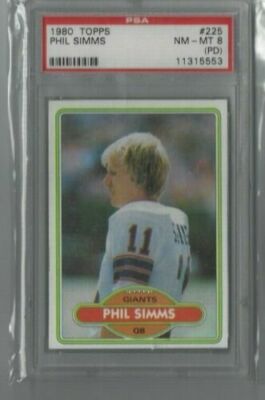 Phil Simms 1980 Topps #225 New York Giants RC Rookie PSA8 PD CBS ...
