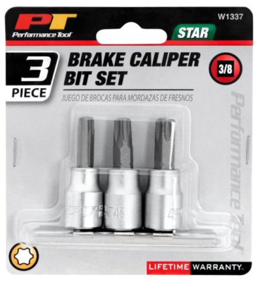 Wilmar W1337 Performance Tool 3/8 Drive 3 Piece Brake Caliper Star Bit ...