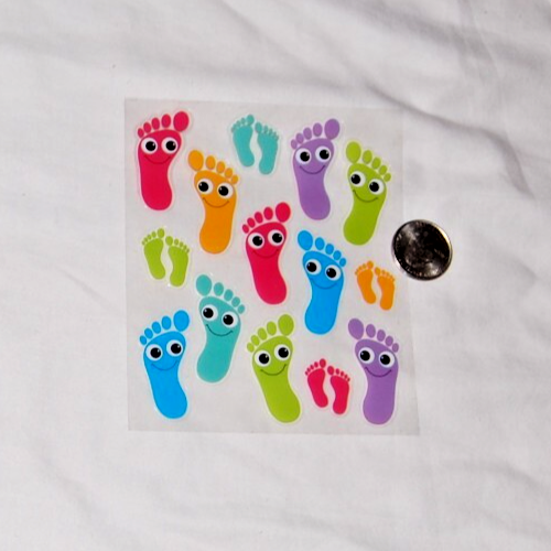 paper studio stickers happy feet smiley foot footprint colorful | eBay