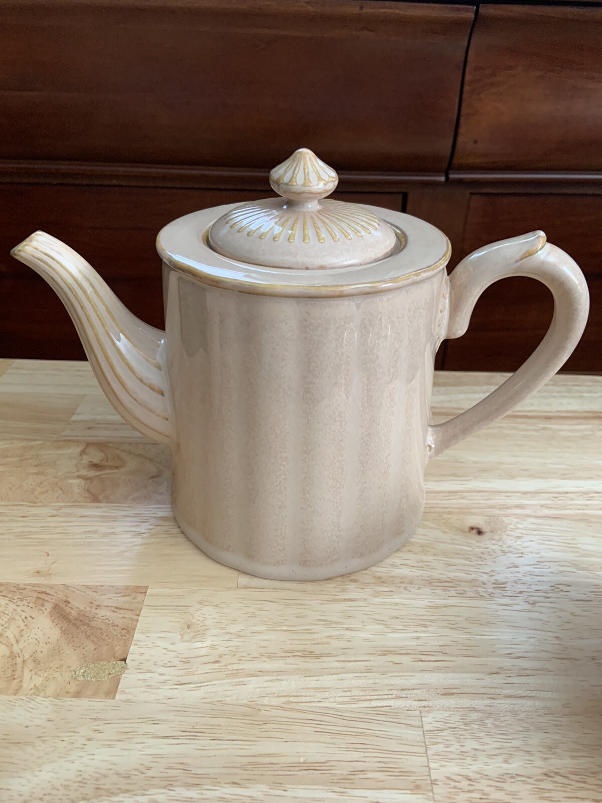 Ceramic Tan Teapot, Sugar Bowl and Creamer | eBay