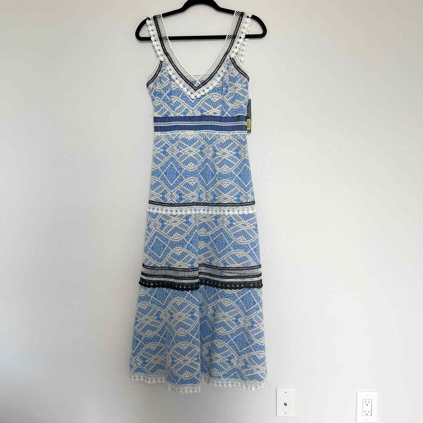 Gianni Bini Mona Tiered Crochet Lace Midi Dress NWT size 2