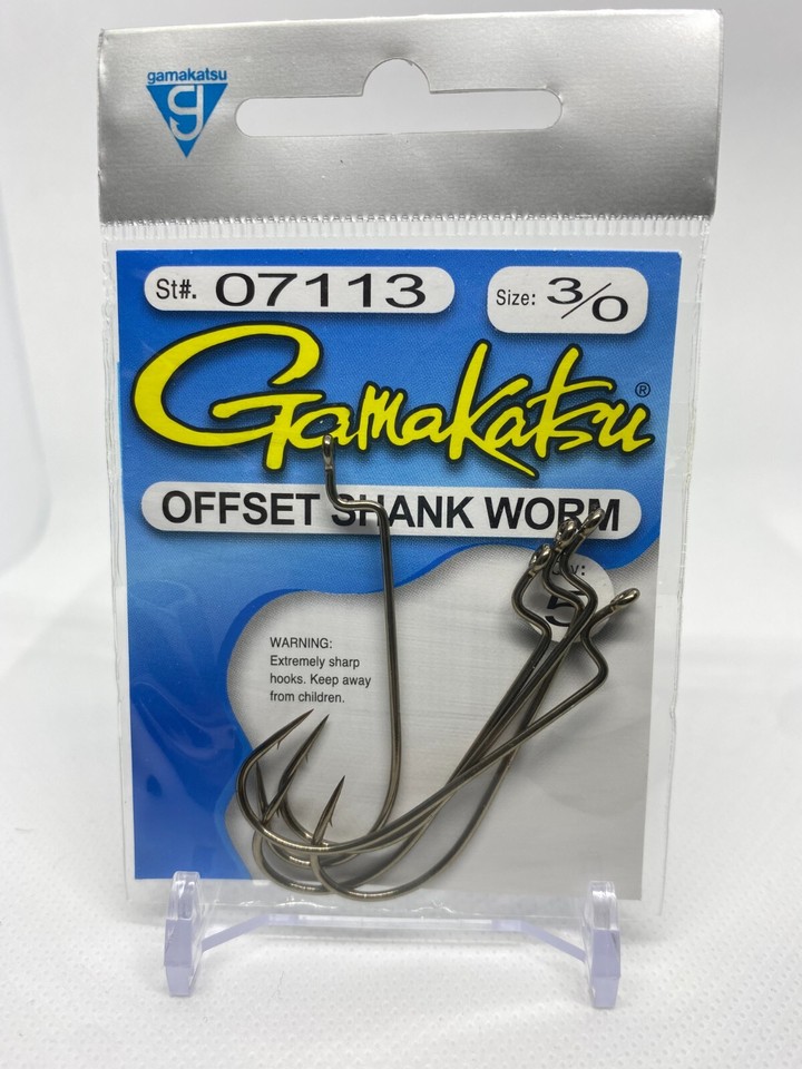 gamakatsu offset shank worm hook Pick SZ 007414 07411 07412 07415 07115 ...