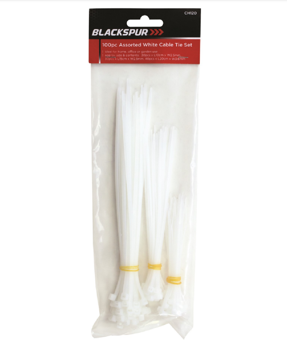 White Cable Zip Ties [100 PACK] High Quality Strong Small Thin Long ...