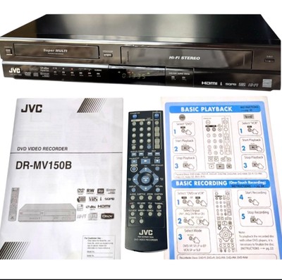 JVC DR-MV150B DVD VCR Combo Player VHS to DVD Recorder HDMI 1080p Up ...