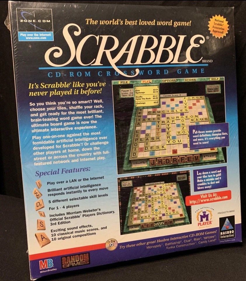 Scrabble WIN 95/Mac CD-Rom Crossword Game Brand New Factory Sealed ...