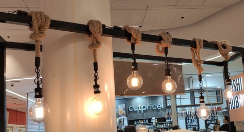 Industrial 1/2/3 Vintage Jute Rope Loft Pendant Ceiling Light Funiture ...