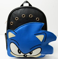 Sonic The Hedgehog Face Mini Backpack Purse Bag SEGA Faux Leather RARE ...