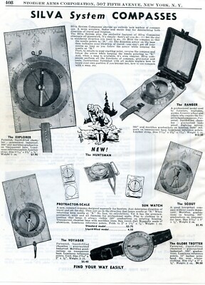 1951 Print Ad of Silva Compass Explorer, Ranger, Huntsman, Scout, Globe ...