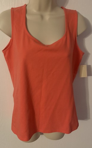 Coldwater Creek Perfectly Simple Shell Tank Top Salmon Orange Size Small NWT | eBay