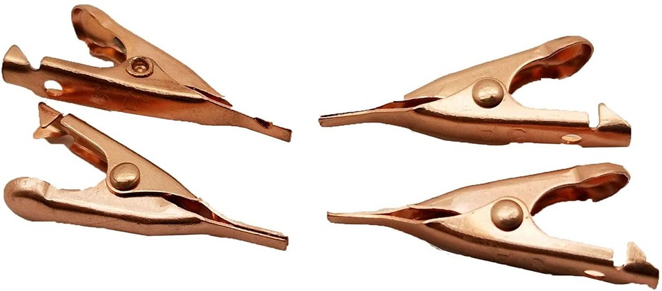 4 pc Toothless Solid Copper Alligator Clips Soldering Heat Sink Wiring ...