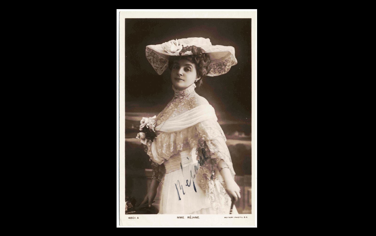 Early Signed Theaterical Stage ACTRESS Icon GABRIELLE REJANE RPPC ...