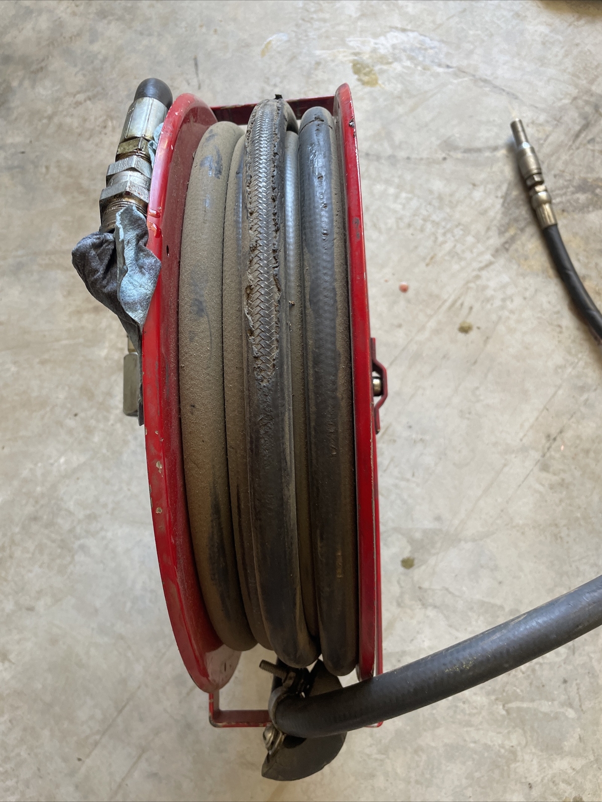 Gray 205844 Commercial Overhead Oil Hose Reel W Mechanical Dispenser ...