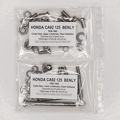 HONDA C92 CA92 125 BENLY 1959-1964 crankcase stainless HEXAGON screw ...
