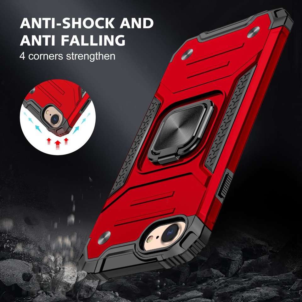For iPhone SE 2020/8 Plus/7/Case Phone Cover Shockproof + Tempered ...
