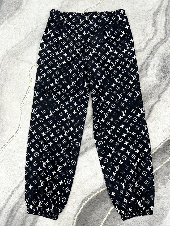 Louis Vuitton Stencil Effect Black White Monogram Logo Jogging Jogger ...