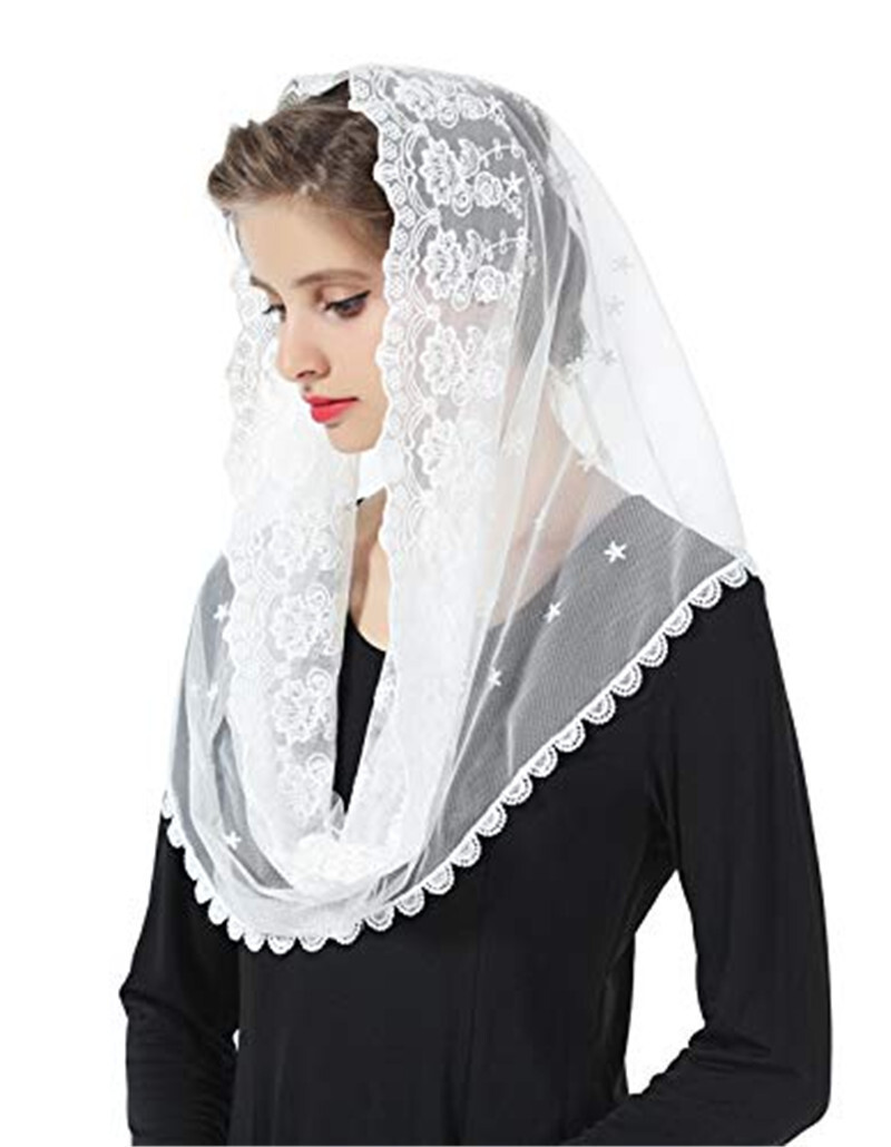 Hot Catholic Head Scarves Wedding Bride Mantilla Women Chapel Lace ...