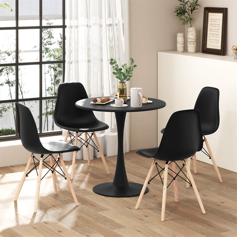 5PCS Dining Set Modern Round Dining Table 4 Chairs for Small Space ...